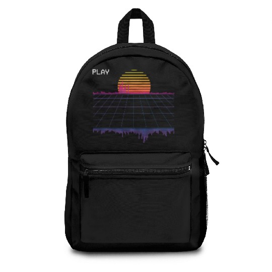 Outrun Synthwave Retrowave Wave Sunset Aesthetic Backpacks | ID ...