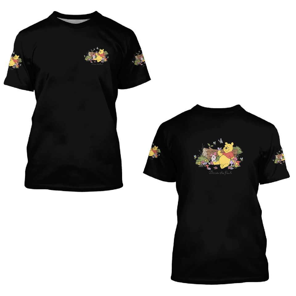 Vintage Winnie The Pooh Piglet And Pooh Floral Butterfly 3D T Shirts ...
