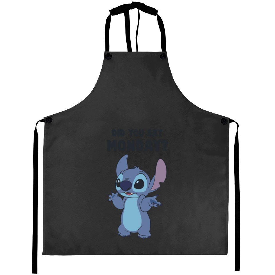Disney Lilo Stitch Did You Say Monday Big Chest Portrait Aprons | ID ...