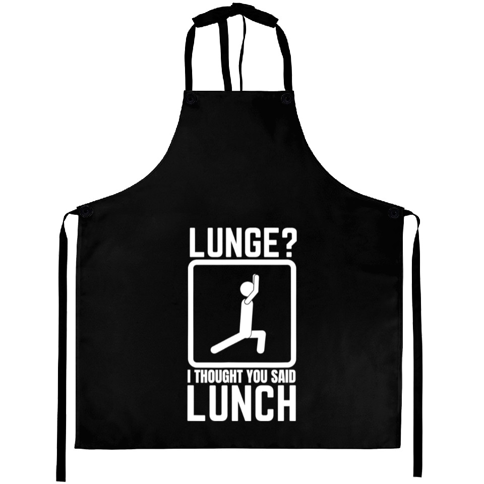 Funny Gym, Workout Top, Lunge Lunch Stick Figure Aprons | ID 56114710 ...