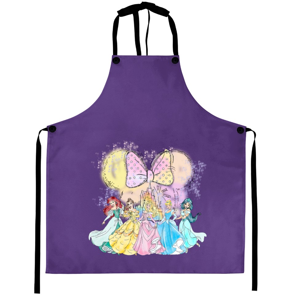 Watercolor Disney Princess Aprons, Retro Disney Princess Aprons | ID ...