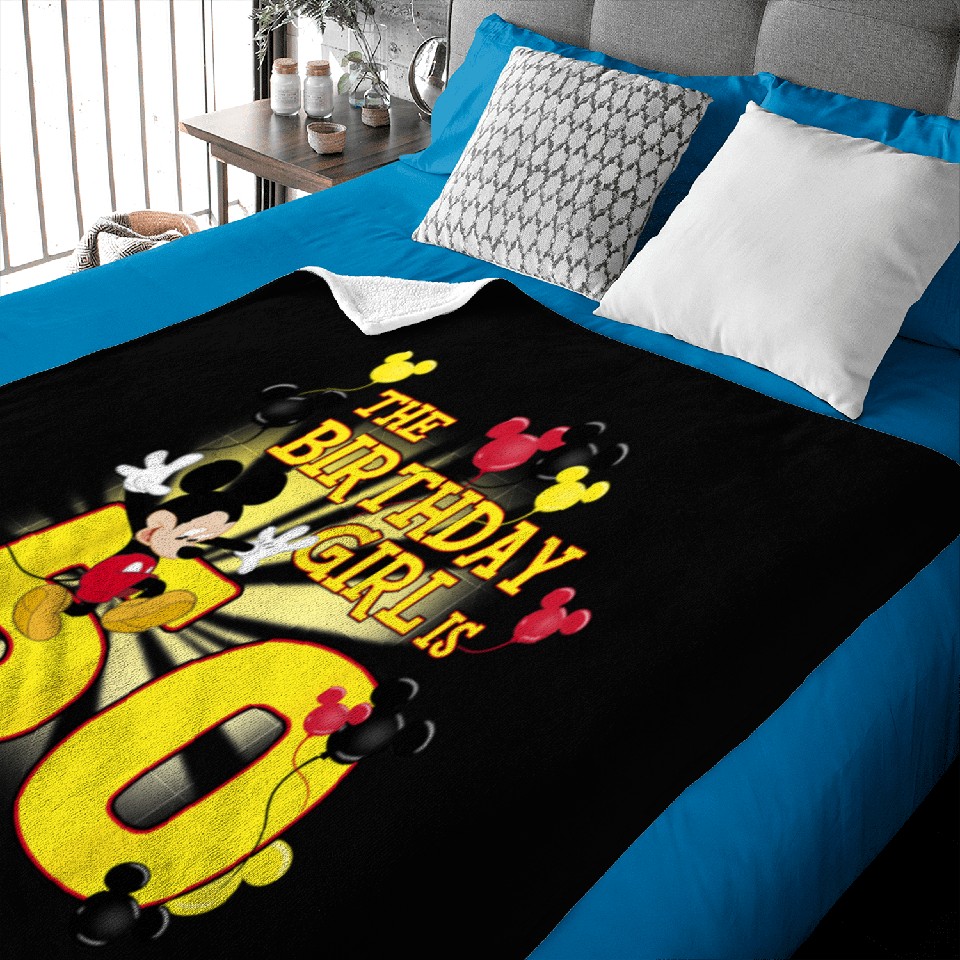 Disney Mickey And Friends Mickey 50th Birthday Girl Baby Blankets | ID ...
