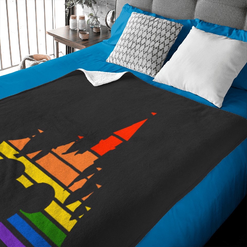 Disney Rainbow Castle Baby Blankets, Disney Vintage ,Disney Family Baby ...
