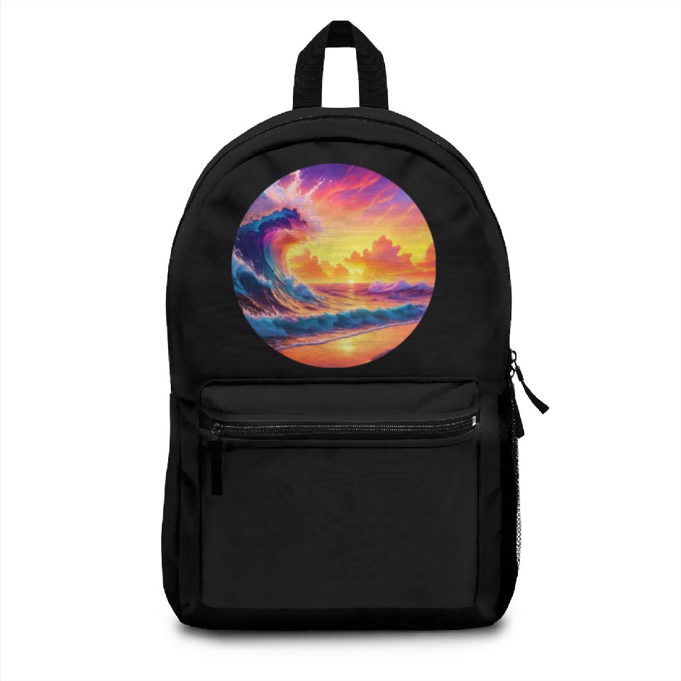 Serenity Unleashed: Vibrant Sunset Splash Art Backpacks | ID 77341818 ...