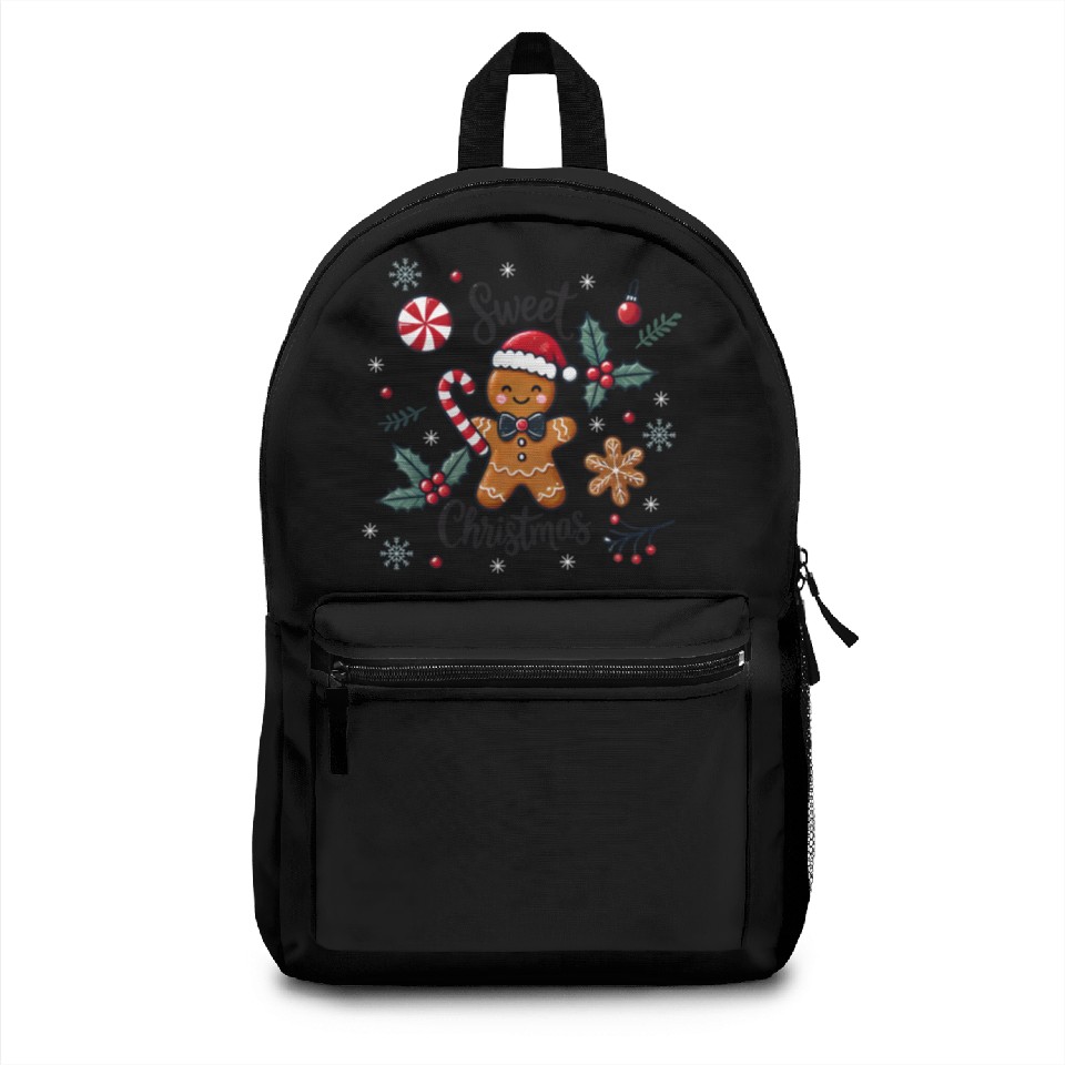 Happy gingerbread man with candy cane Backpacks | ID 59054040 by Camila ...