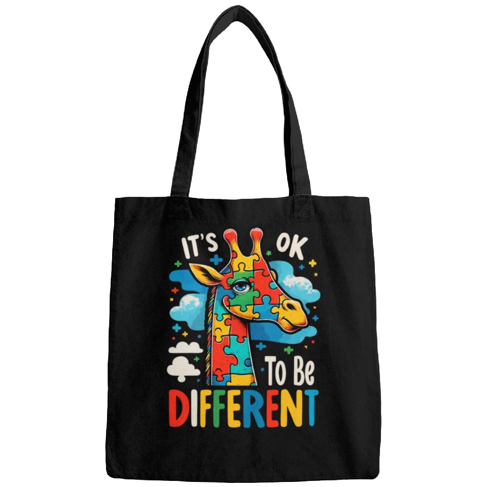 Giraffe Autism Autistic Kids Teacher Its ok to be Different Bags | ID ...