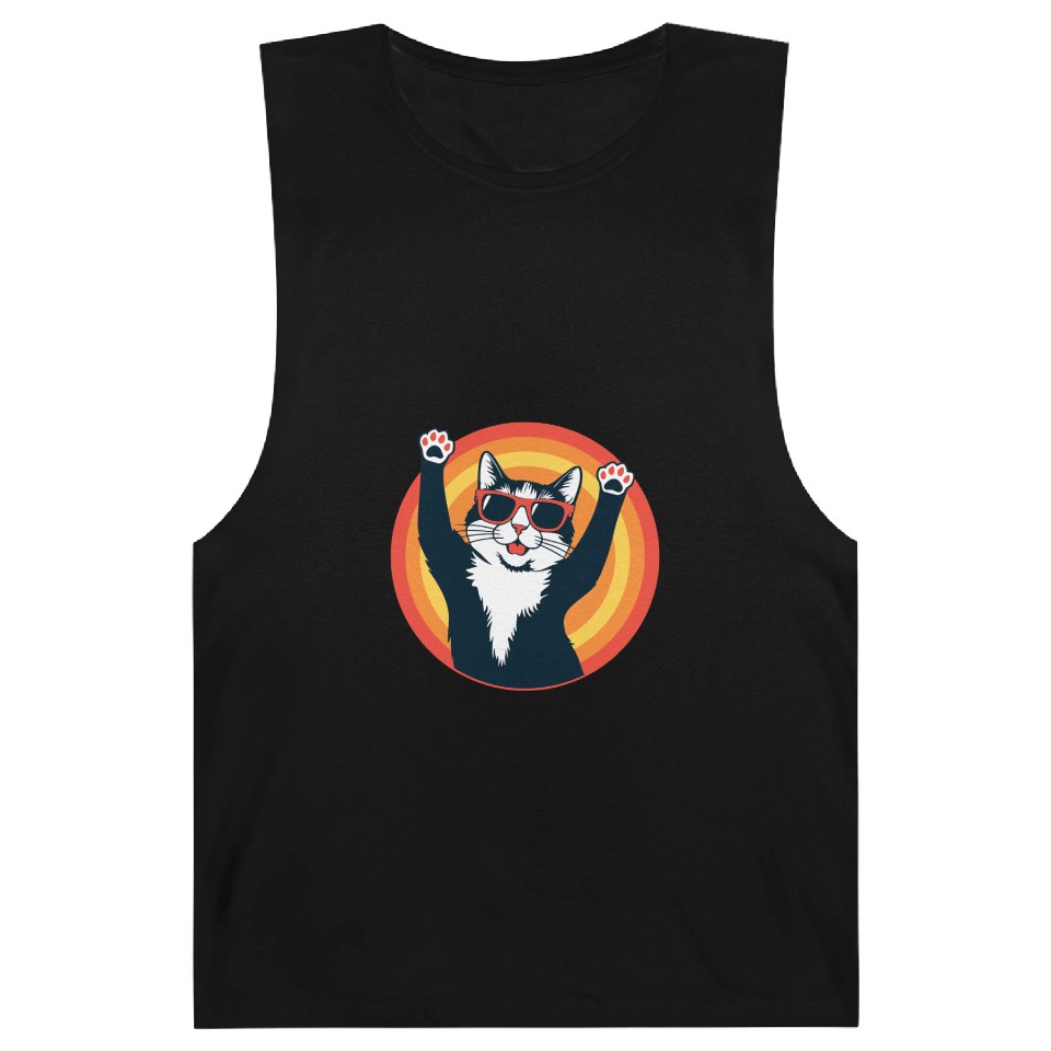 Retro 80s Cat Design, Hello Guys Barnard Tanks | ID 42361719 by Camila ...