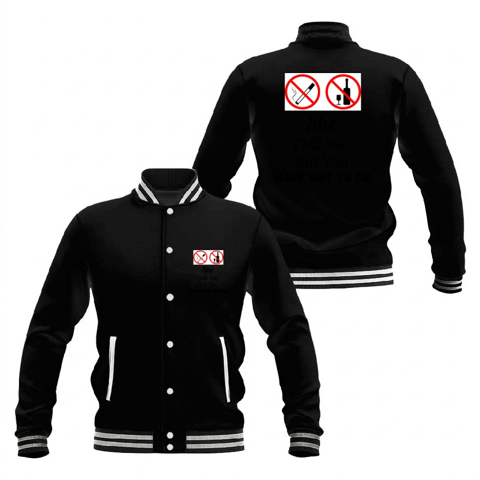 No smoking no drinks Baseball Jackets | ID 41687522 by Camila Fernandes ...