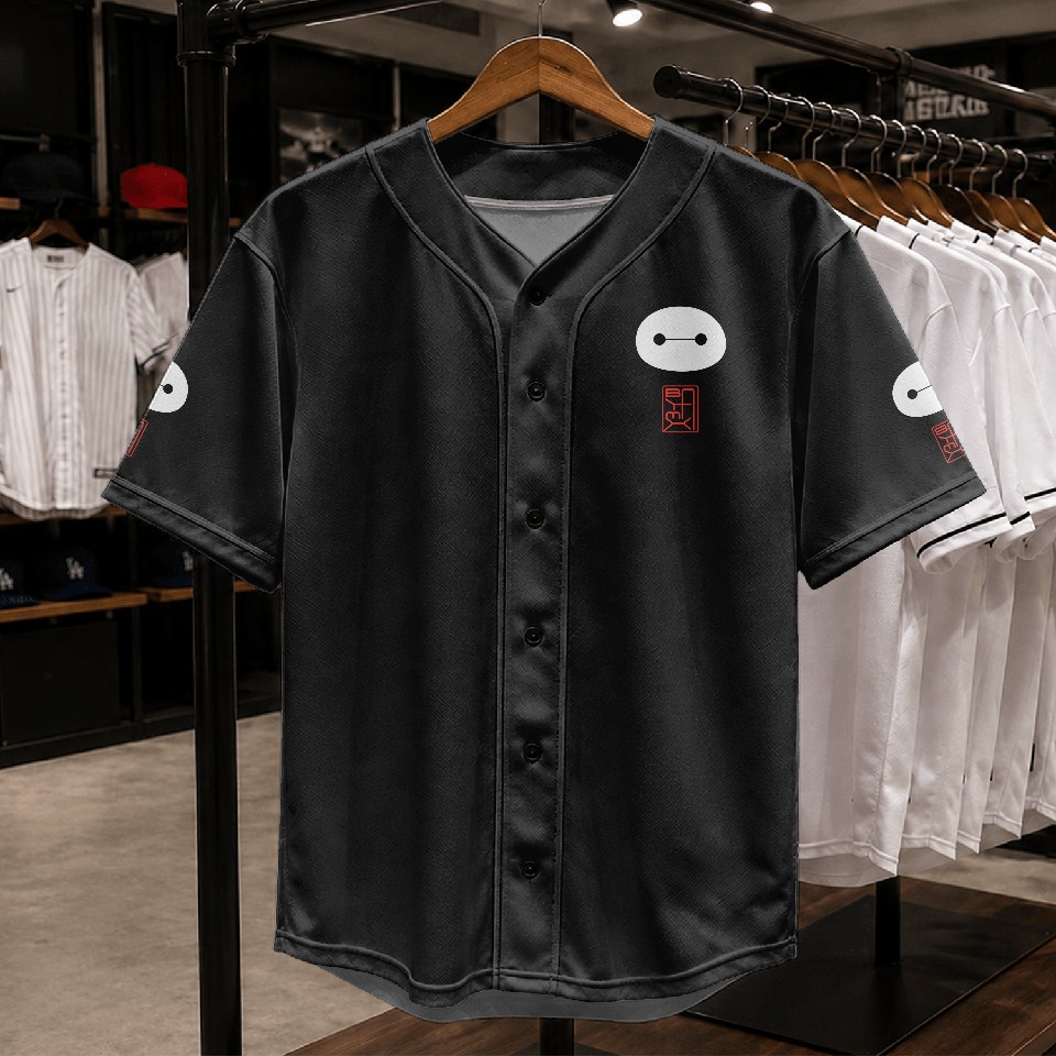 Disney Big Hero 6 Baymax Face Kanji Baseball Jerseys | ID 22752601 by Ninjin | Printblur