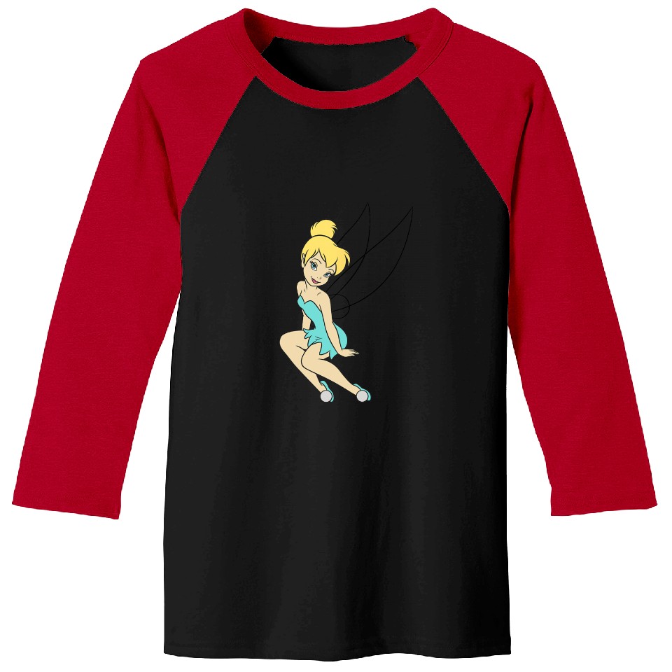Disney Peter Pan Tinkerbell Sitting With A Smile Baseball Tees | ID ...