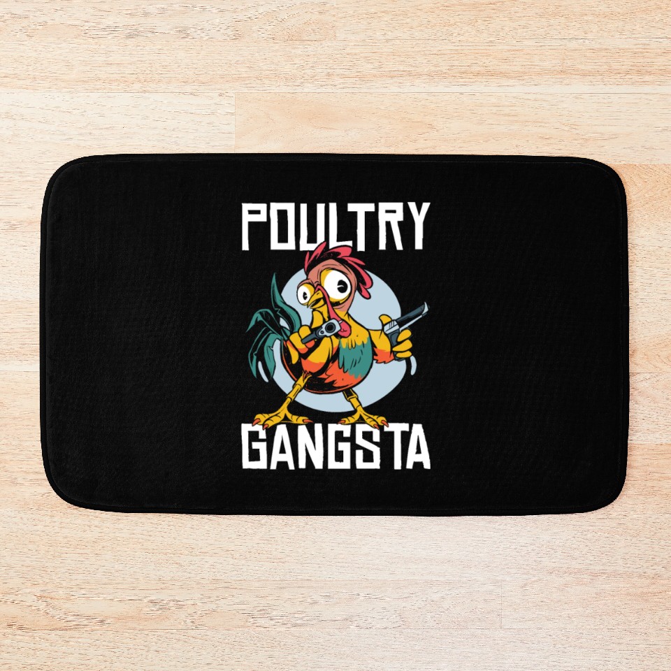 Cute Chicken Gangsta Poultry Chicken Farmer Barn Bath Mats | ID ...