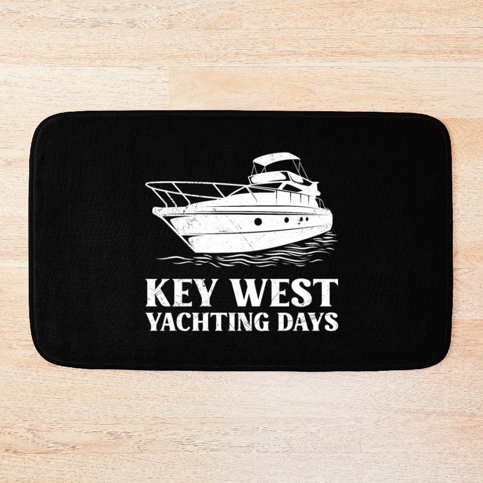 KEY-WEST YACHTING DAYS Florida Keys Sunshine-State Bath Mats | ID ...