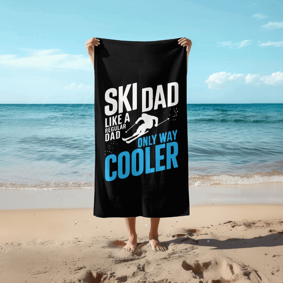 Ski Dad Regular & Cooler Gift Father's Day Daddy Beach Towels | ID ...