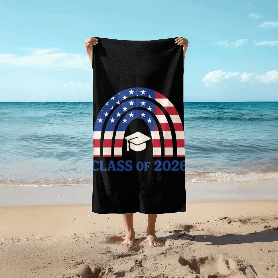 Senior 2026 | Graduation Class of 2026 Blue Design Beach Towels | ID ...
