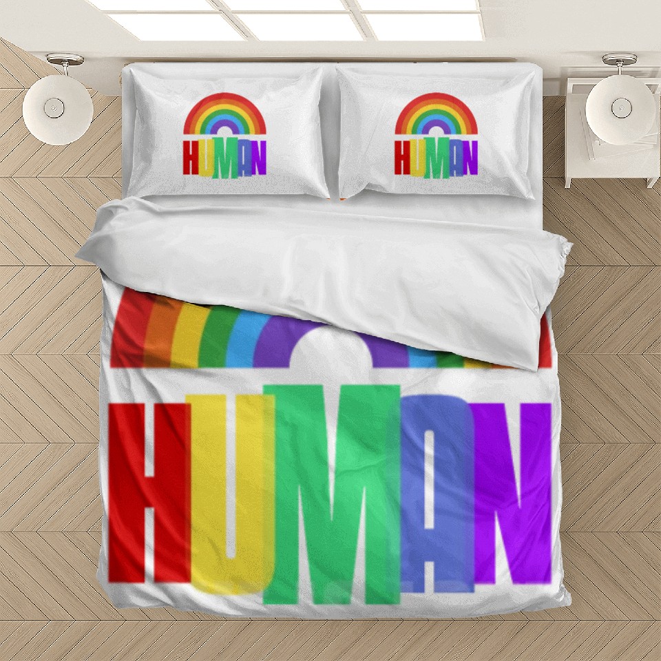 Human LGBTQ Rainbow Flag Gay Lesbian Pride Ally Bedding Sets | ID ...