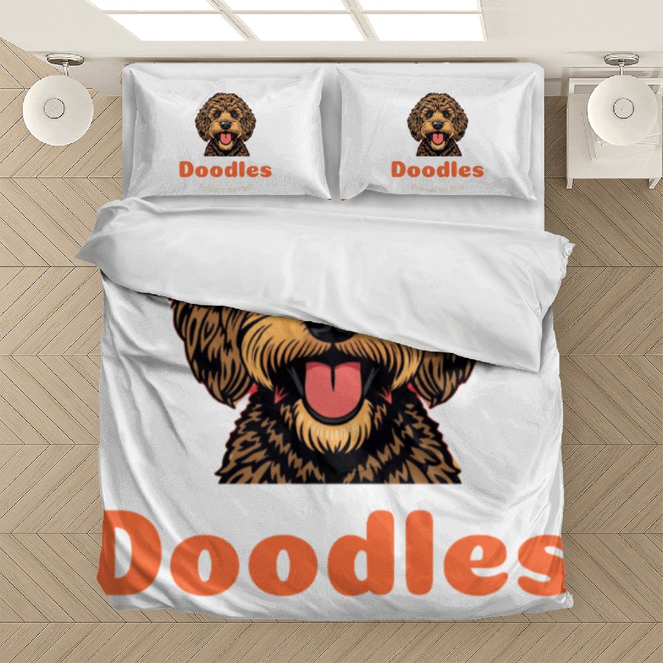 Embrace The Fluff Doodles Dogs Labradoodle Golden Bedding Sets | ID ...