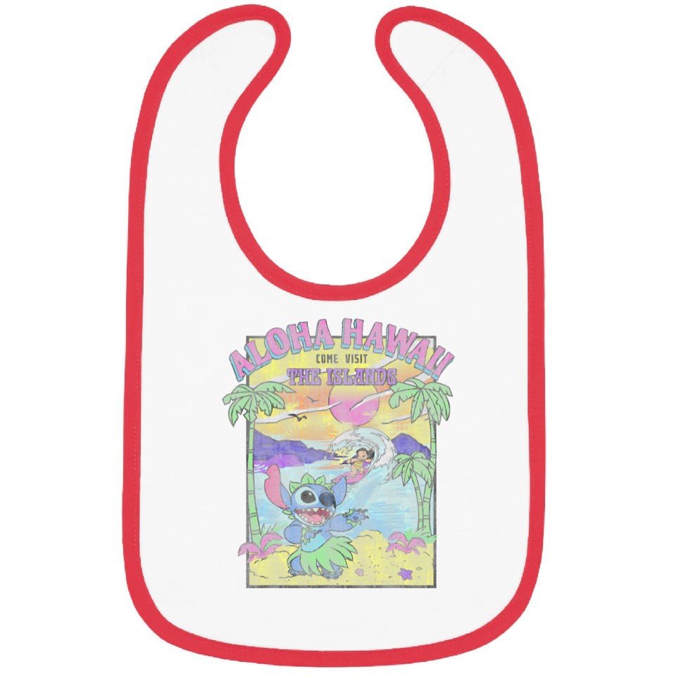 Disney Lilo & Stitch Aloha Hawaii Come Visit The Islands Bibs | ID ...