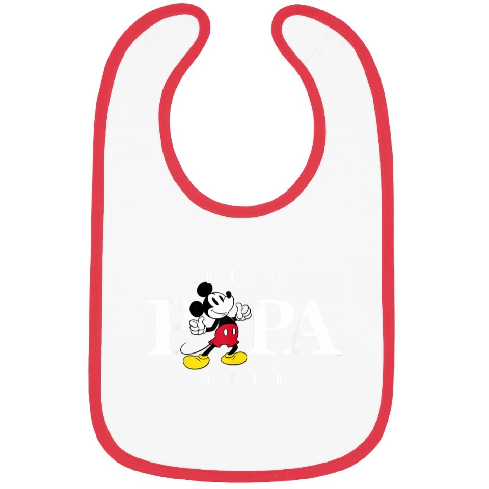 Disney Mickey Mouse Thumbs Up Best Papa Ever Fathers Day Bibs | ID ...