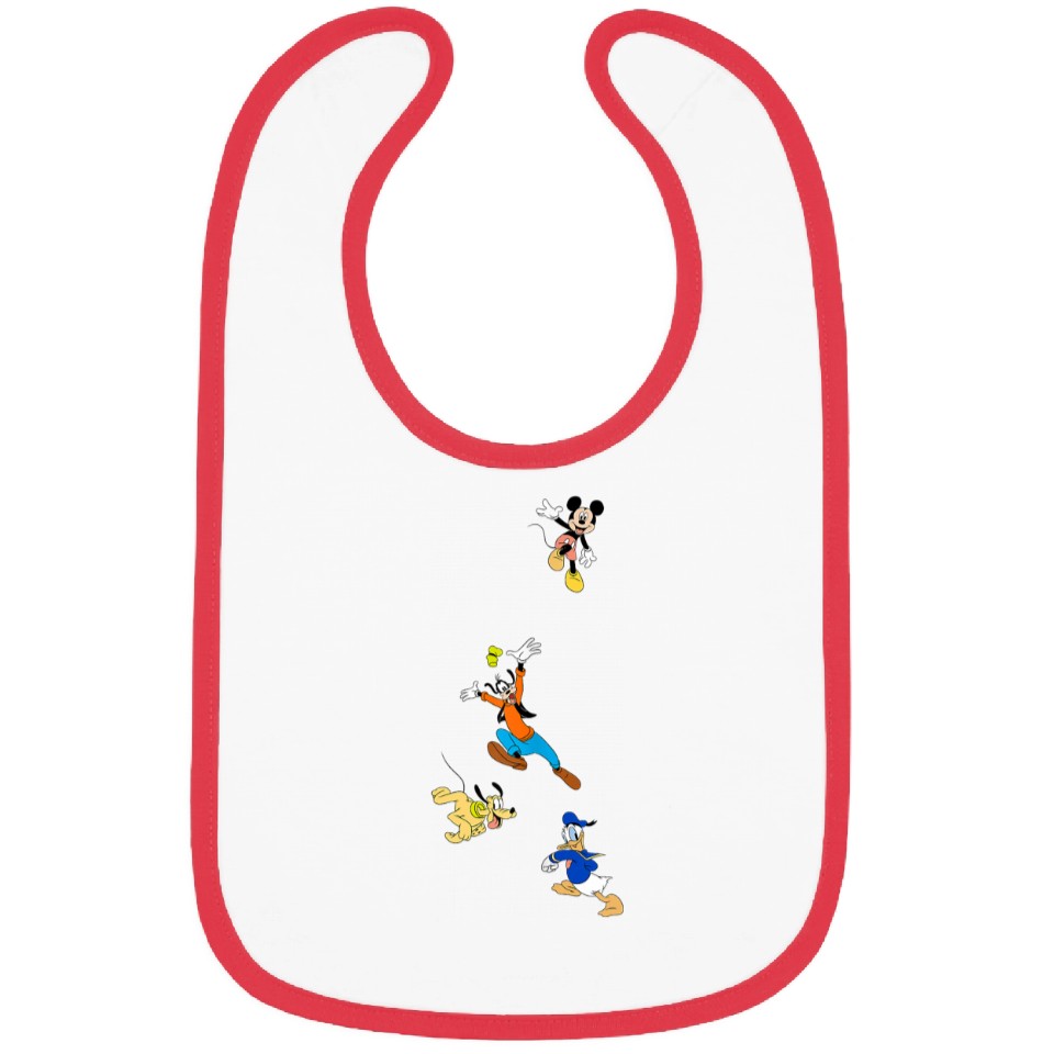 Disneyss Mickey And Friends Goofy Donald Falling Cartoon Icons Bibs ...