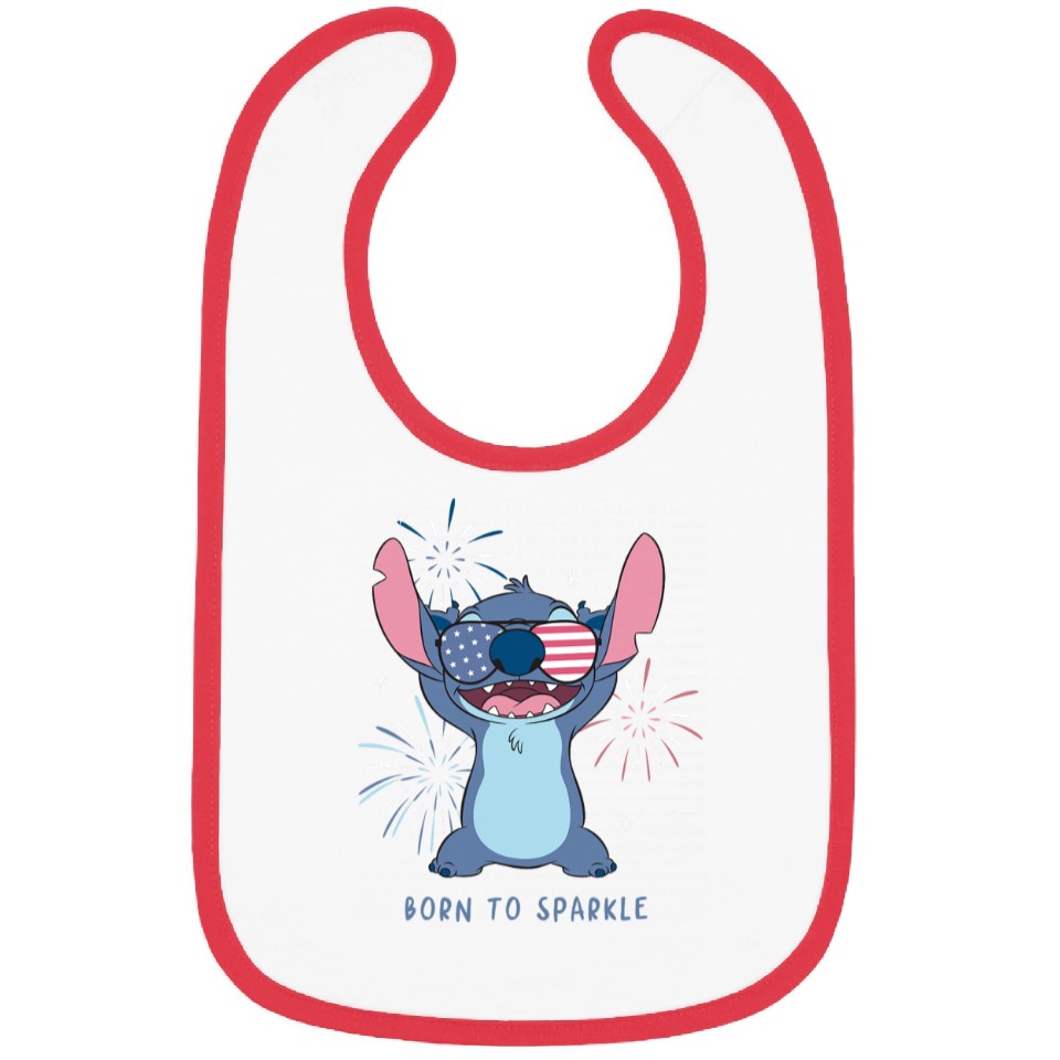 Disney Lilo & Stitch 4th Of July Born To Sparkle Americana Bibs | ID ...