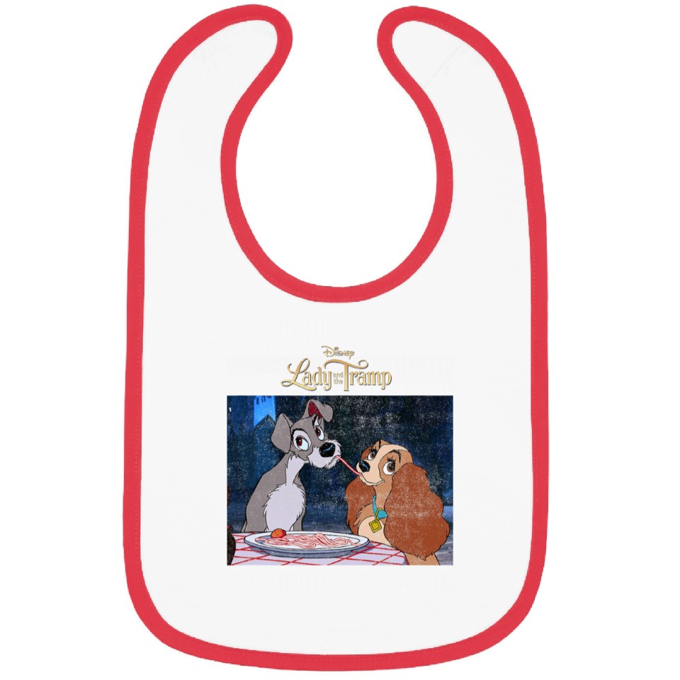 Disney Lady And The Tramp Classic Spaghetti Scene Poster Bibs | ID ...