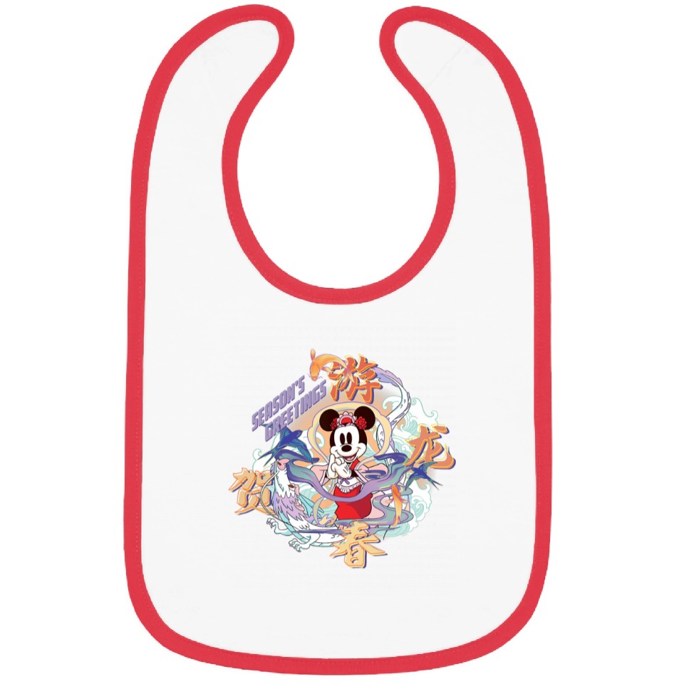 Disney Minnie Mouse 2024 Lunar New Year of the Dragon Bibs | ID ...