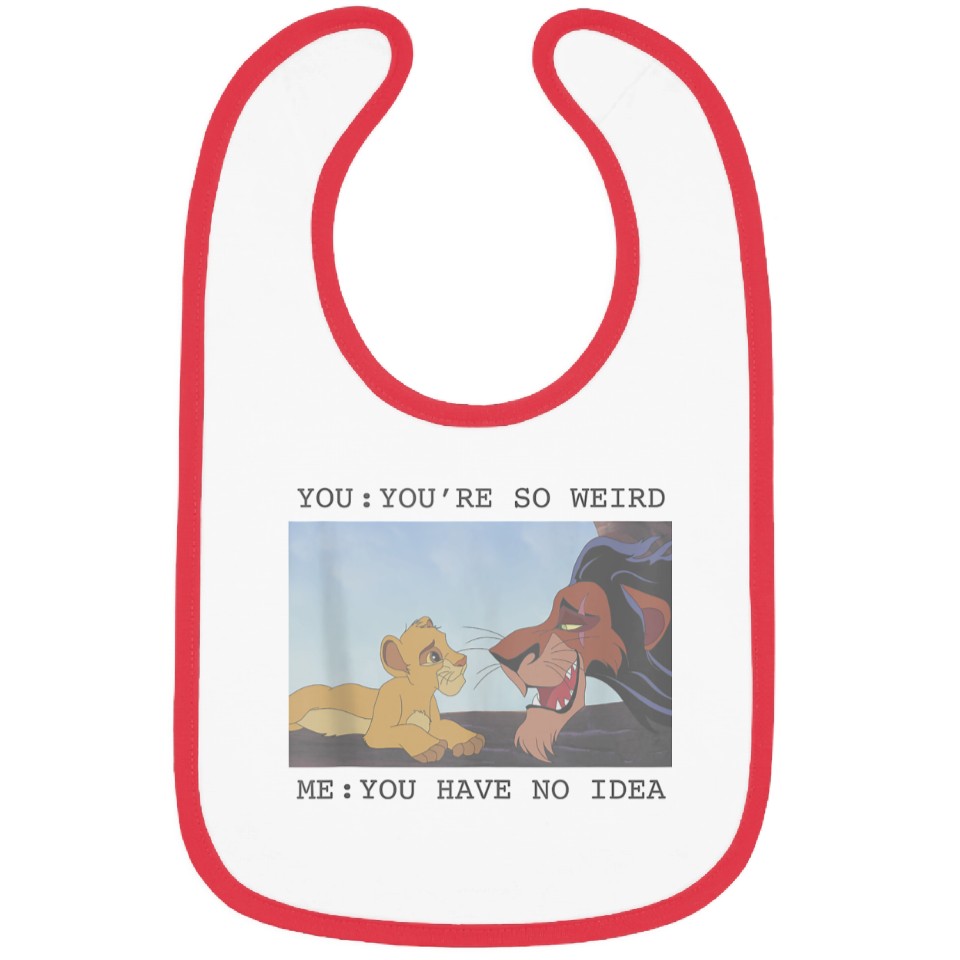 Disneyss The Lion King Simba Scar You're So Weird Meme Bibs | ID ...