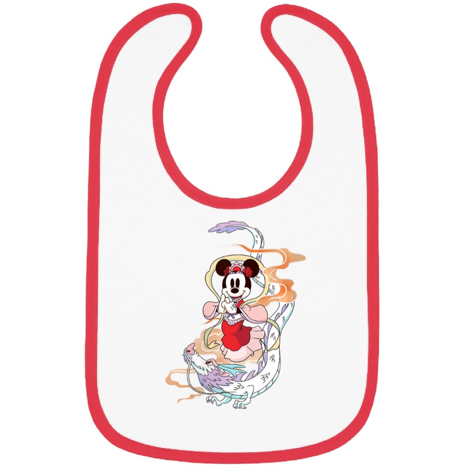 Disneyss Minnie Mouse 2024 Lunar New Year Of The Dragon Clouds Bibs ...