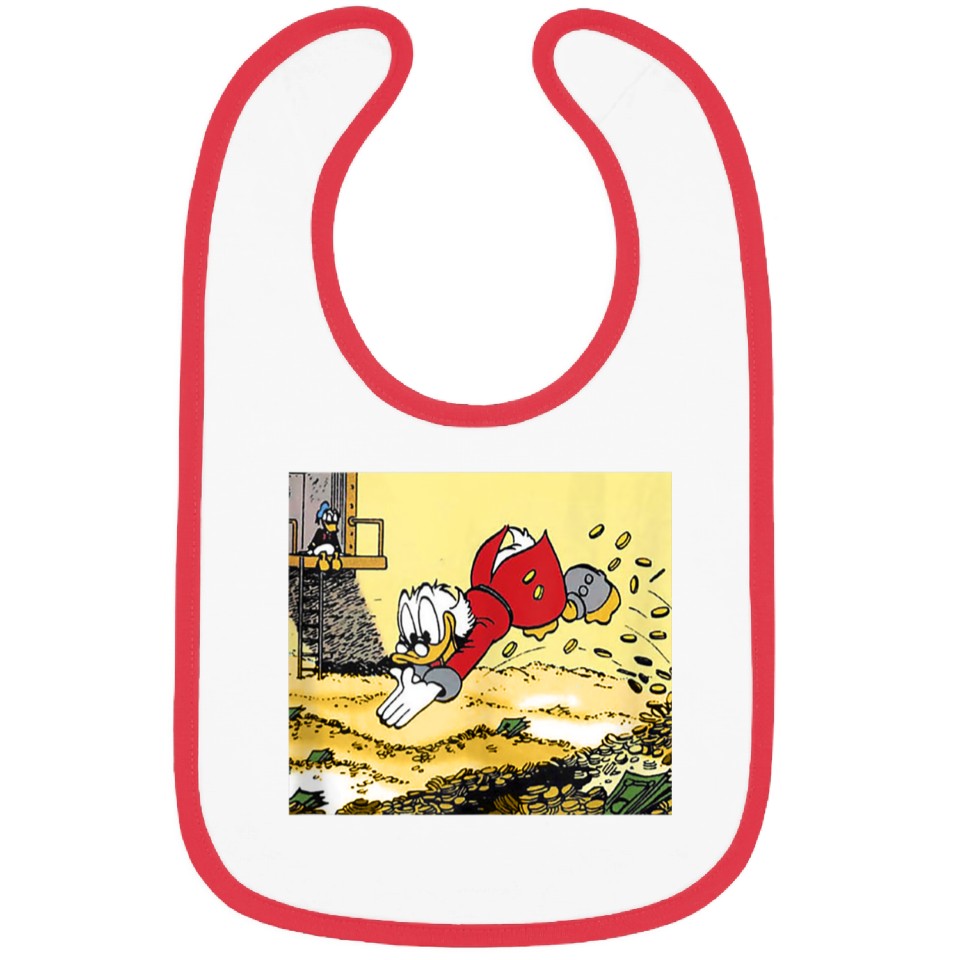 Disneyss Ducktales Scrooge Mcduck Swimming In Cash Bibs | ID 21859255 ...