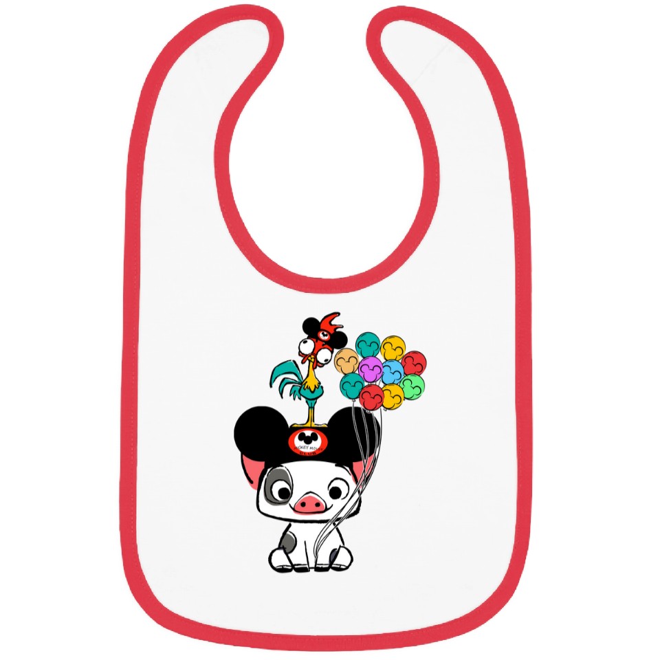 Retro 90s Disney Moana Pua And Hei Hei Vacay Mode Mickey Balloon Bibs ...