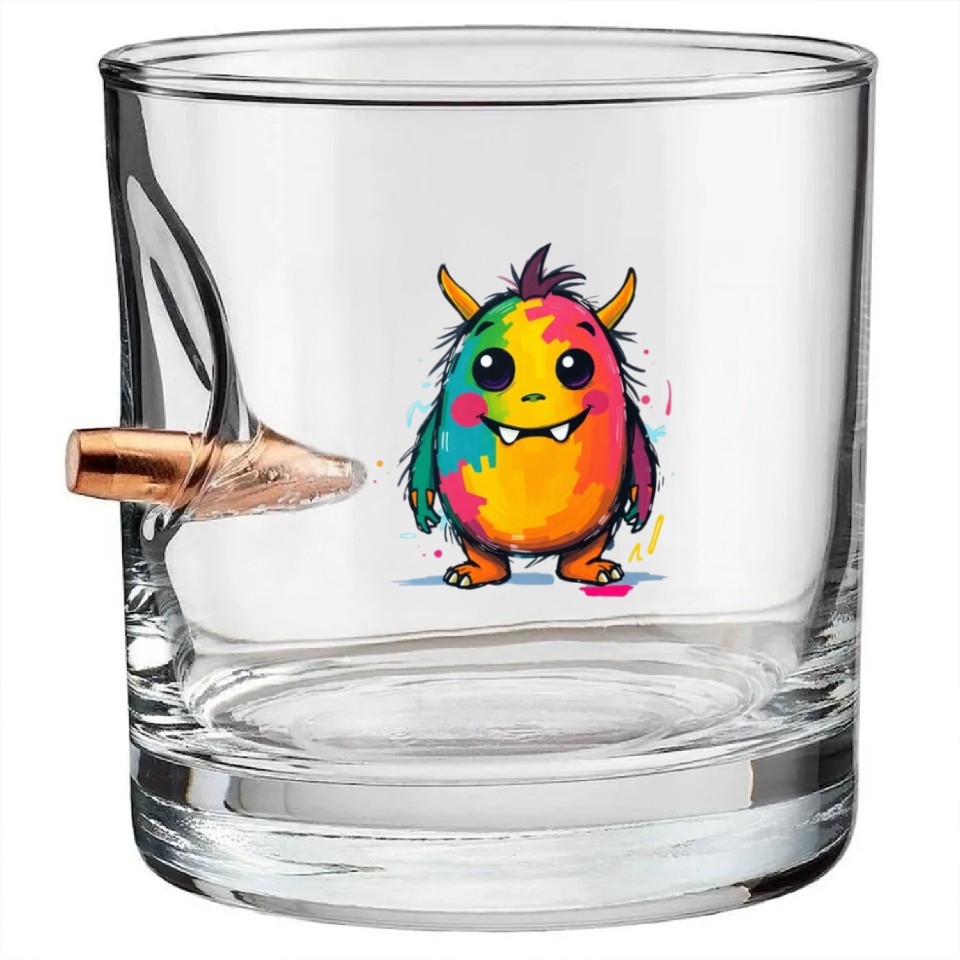 Colorful Monster Art - Cute & Playful Character Bullet Whiskey Glasses ...