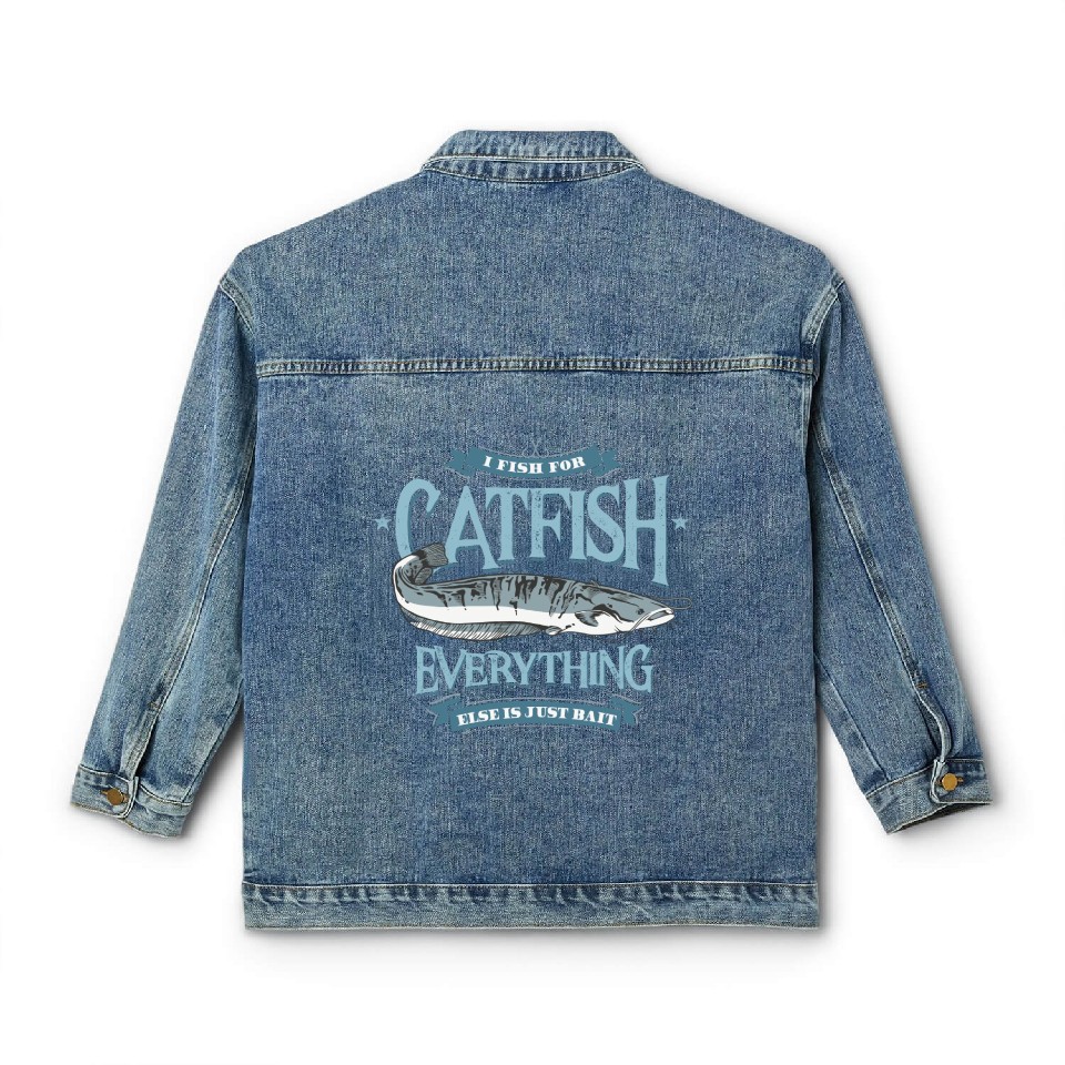Catfish Hunting Funny Fishing Quote Vintage Classic Women's Denim ...