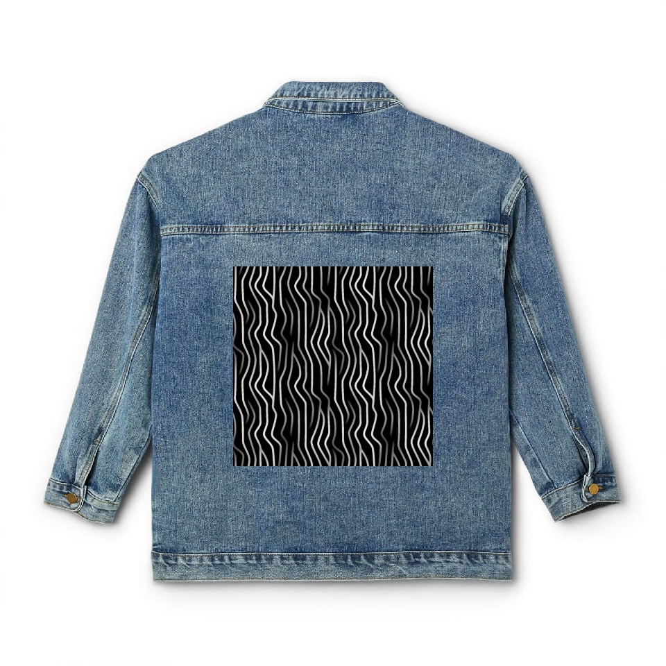 Monochrome Elegance: White Abstract Lines on Black Classic Women's ...