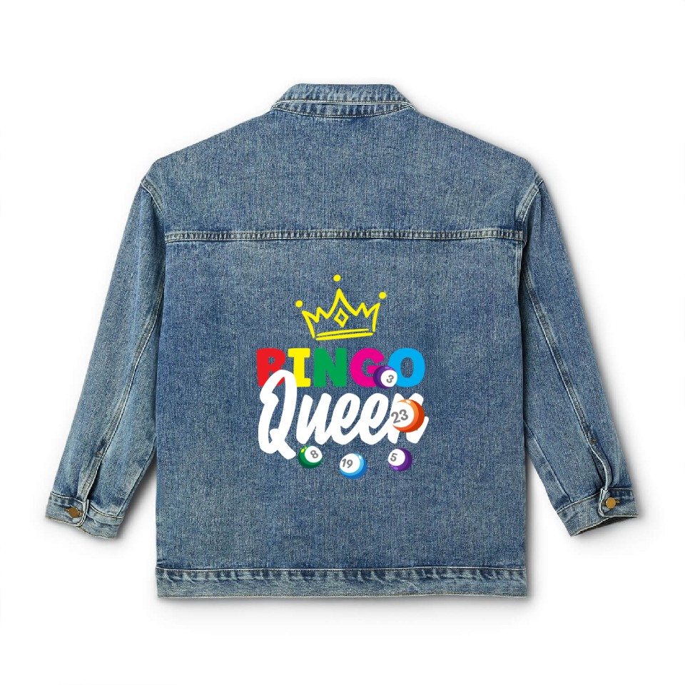 Bingo Queen Bingo Player Crowned Fun Classic Women's Denim Jackets | ID ...