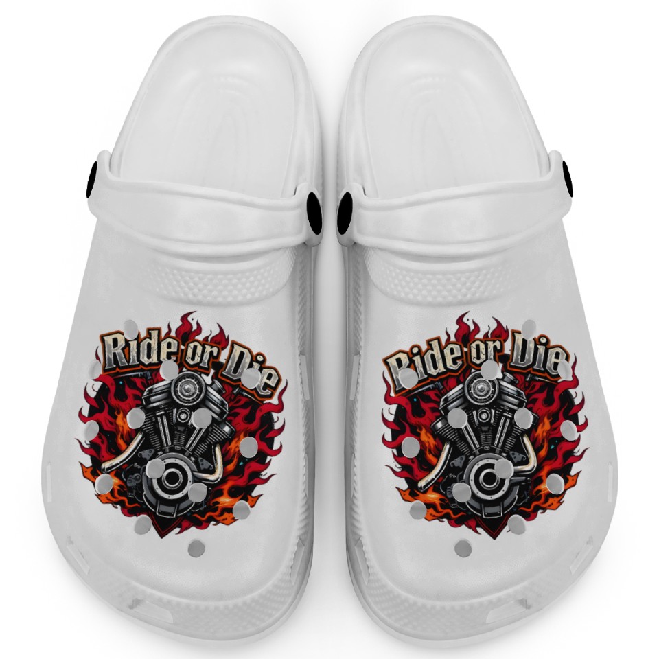 Ride or Die Biker Engine with Flames Motorcycle Clogs | ID 83844636 by ...
