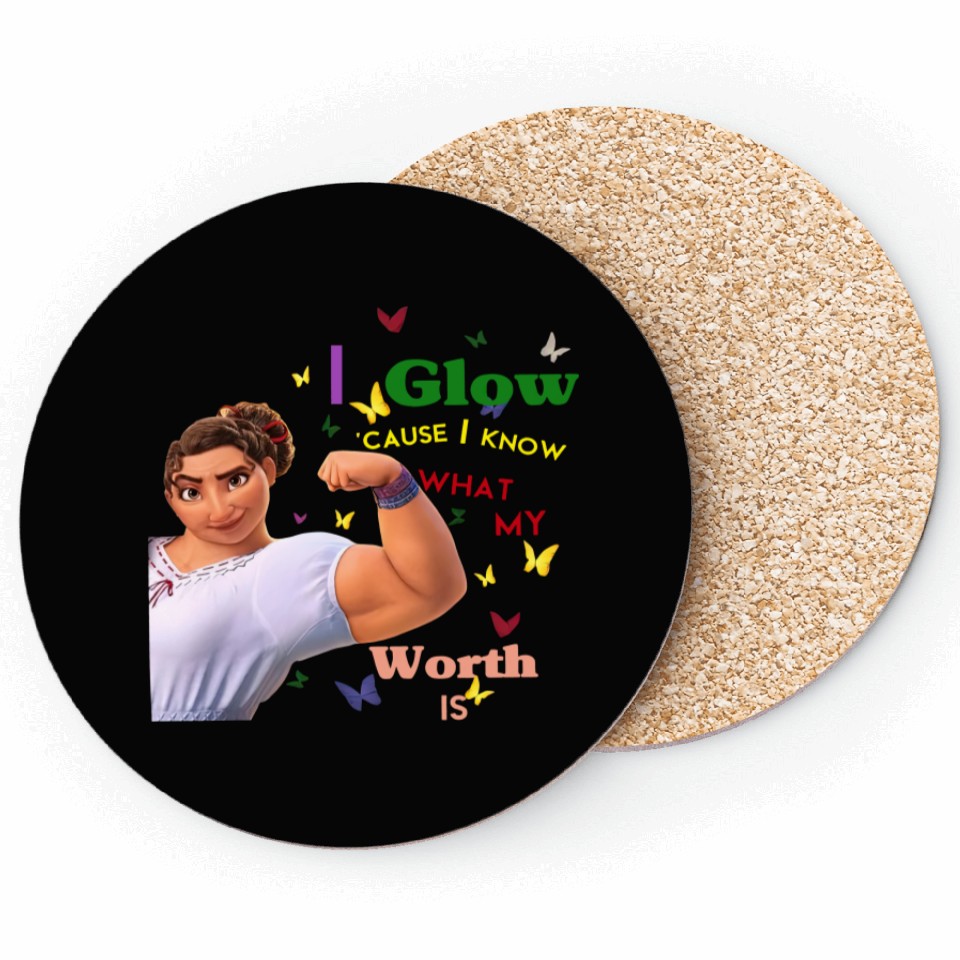 Disney Encanto Luisa Coasters, I Glow Cause I Know What My Worth Is ...