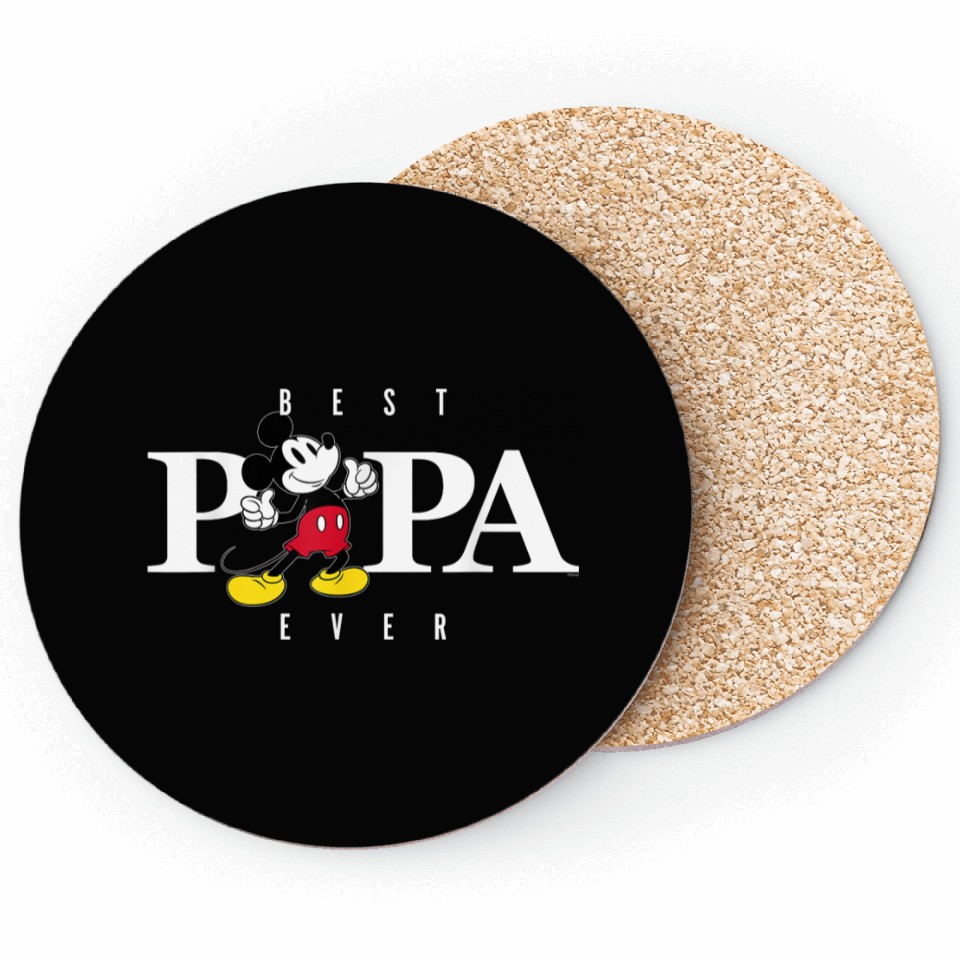Disney Mickey Mouse Thumbs Up Best Papa Ever Fathers Day gifts Coasters ...