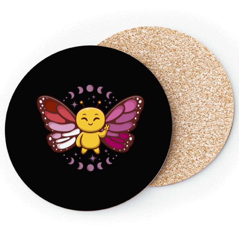Lesbian Flag Monarch Butterfly Insect Subtle Coasters | ID 97809250 by ...