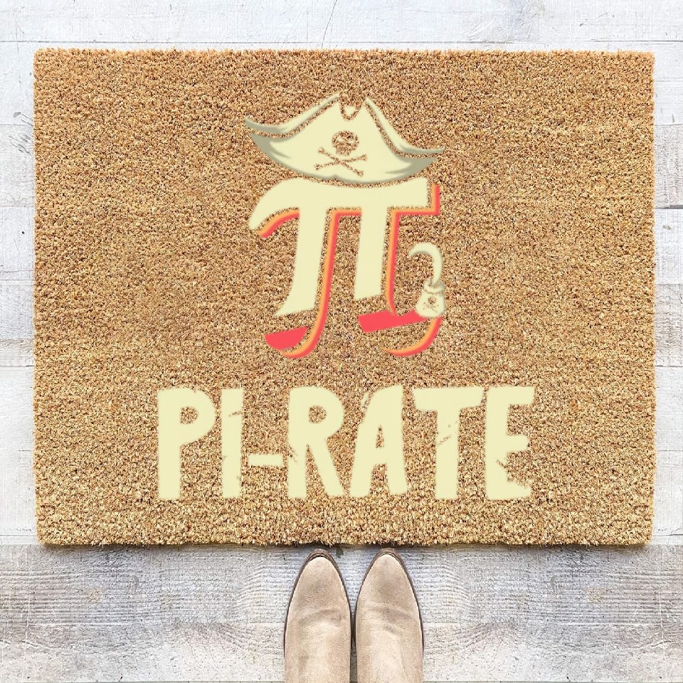 Pi-rate Mathematician Math Student Pirate Lover Coir Doormats | ID ...