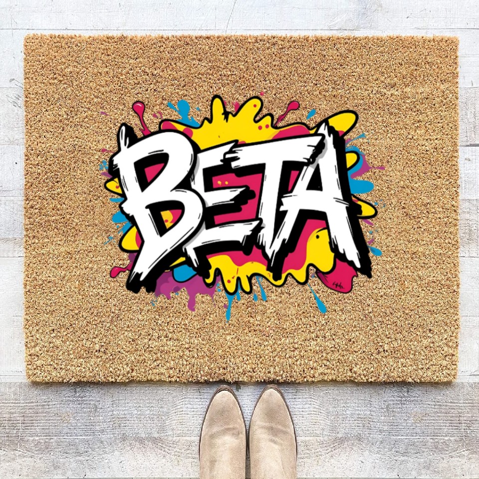 Beta Graffiti Coir Doormats – Loud Slang Splash Design | ID 64527217 by ...