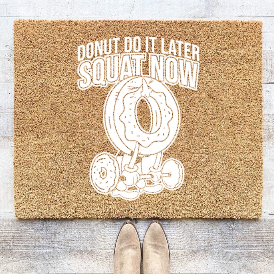Fitness Donut Funny Donut Gym Coir Doormats | ID 59213758 by Camila ...