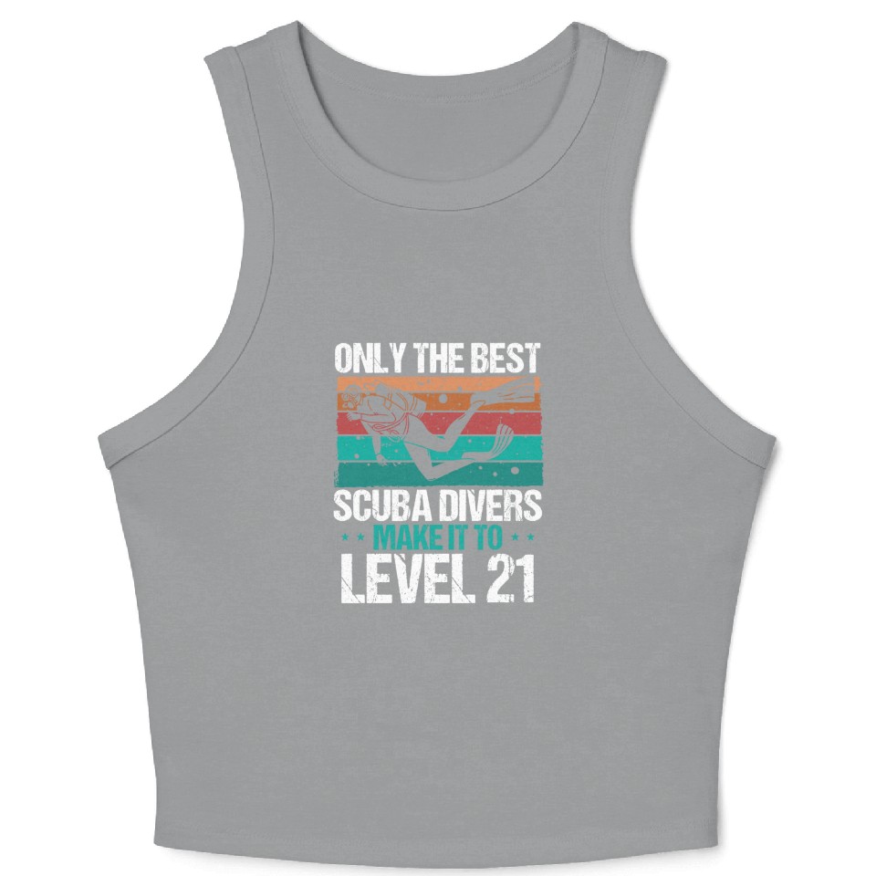 21 Scuba Diving Level 21 Year Diver Snorkeling Crop Tank Top | ID ...
