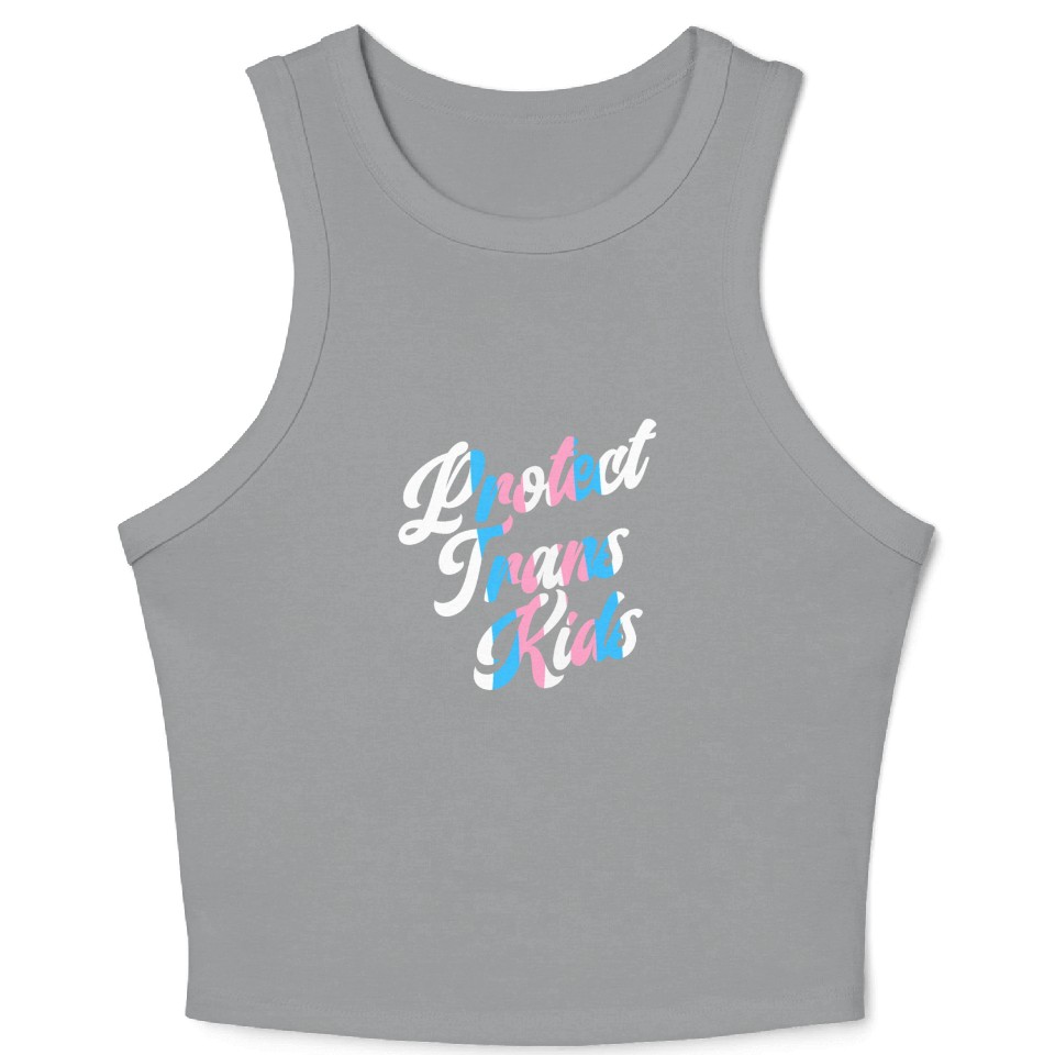 Protect Trans Kids Rainbow Pride LGBTQ Transgender Crop Tank Top | ID ...