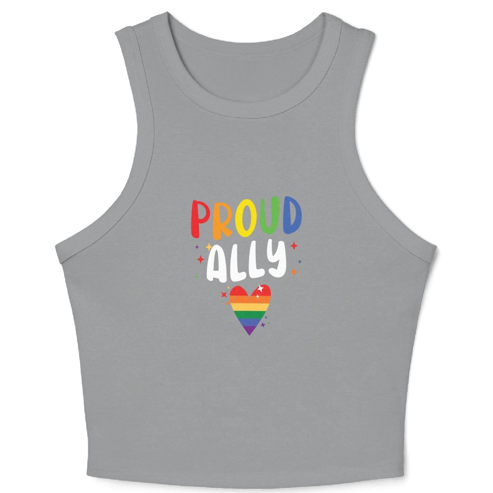 Proud Ally Gay Rights Rainbow Pride Month LGBTQ Crop Tank Top | ID ...