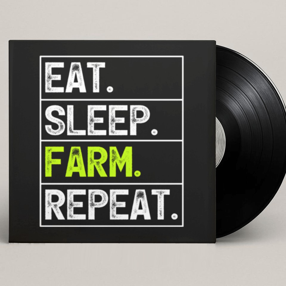 Farmer Farming Eat Sleep Farm Repeat Custom Vinyl Record Sleeves | ID ...