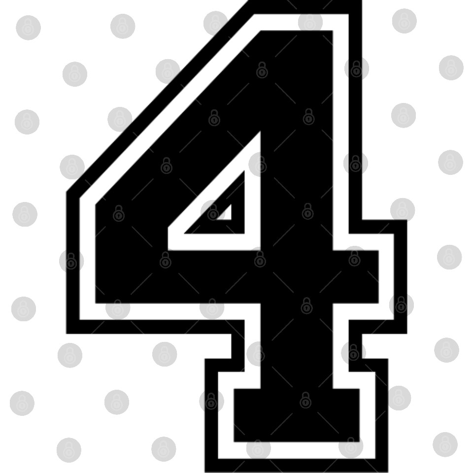 Number 4 four college style counting gift Digital Files | ID 41313096 ...
