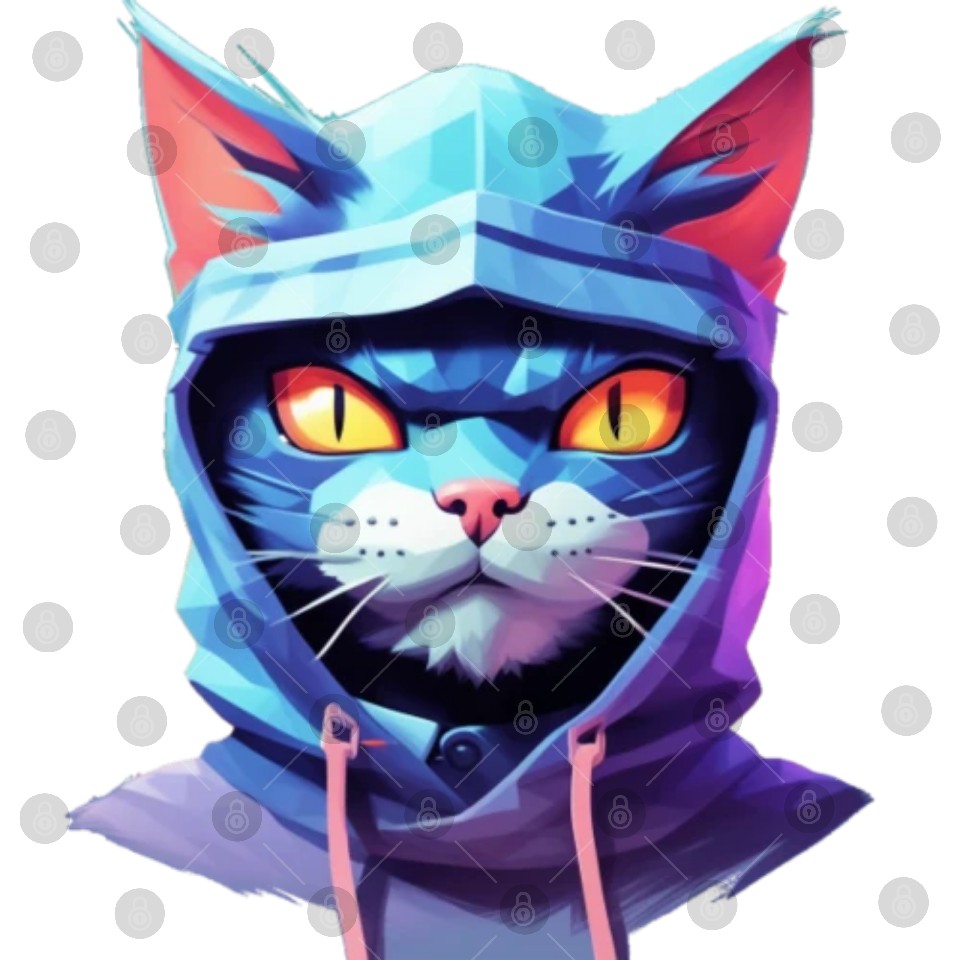 Bold Pastel Prowler: Ninja Cat's Sublime Ferocity Digital Files | ID ...