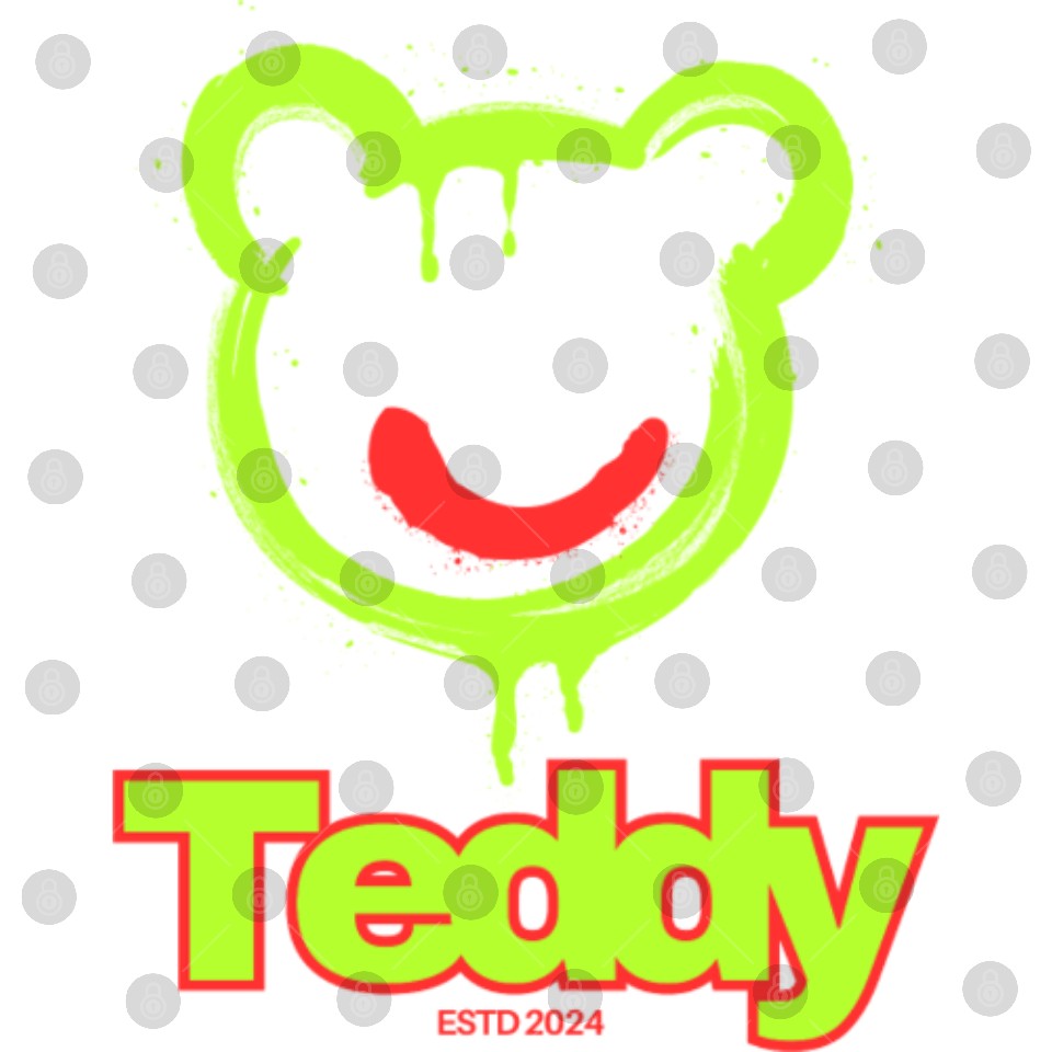 Neon Drip Teddy Bear Illustration Digital Files | ID 58575769 by Camila ...