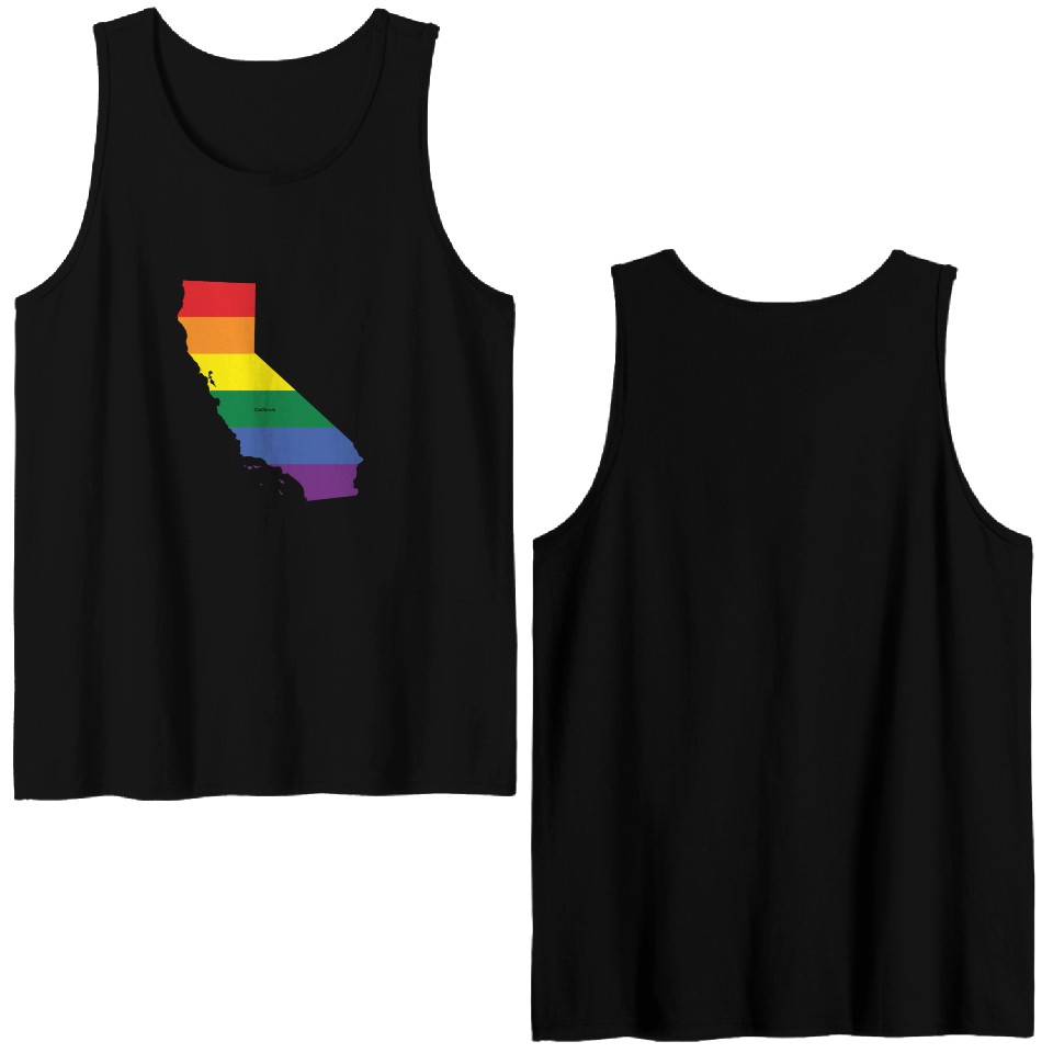 California Rainbow Flag Double Sided Tank Tops | ID 58475749 by Camila ...