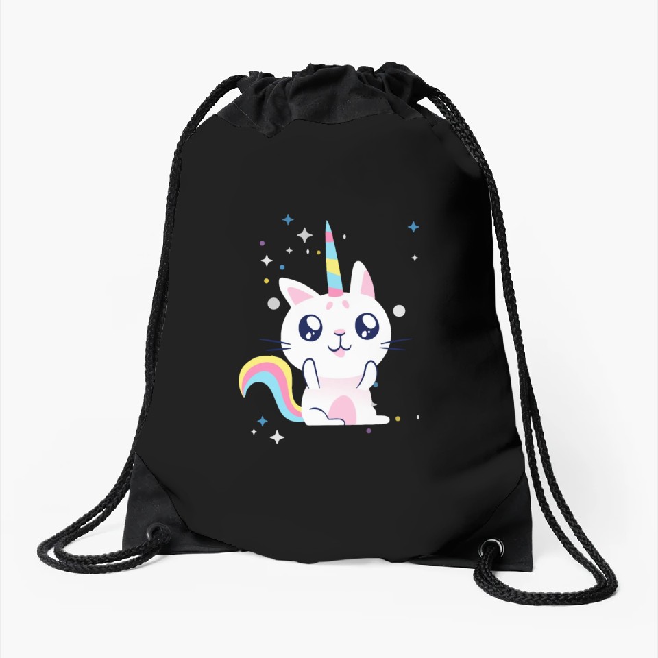 Cute Unicorn Cat Caticorn Girls Otaku Japanese Drawstring Bags | ID ...